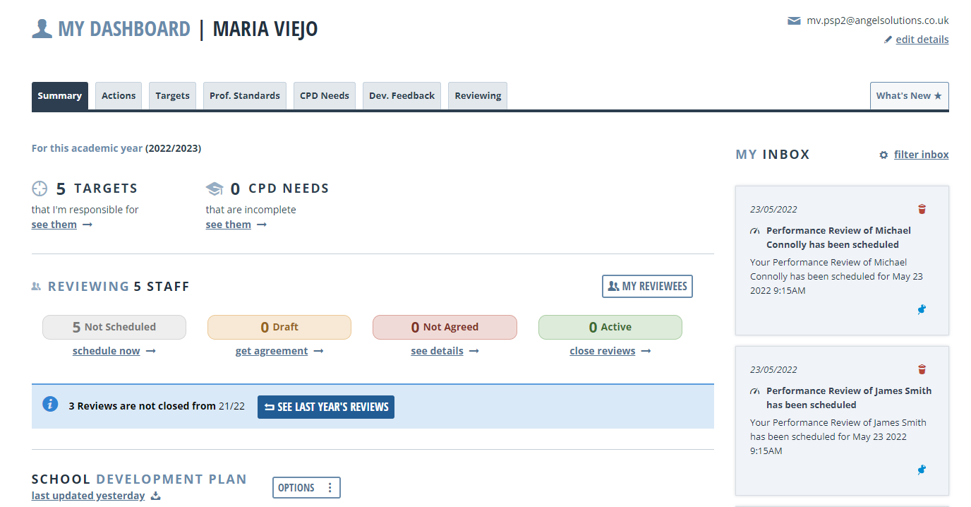 Understanding Your Personal Dashboard – Perspective