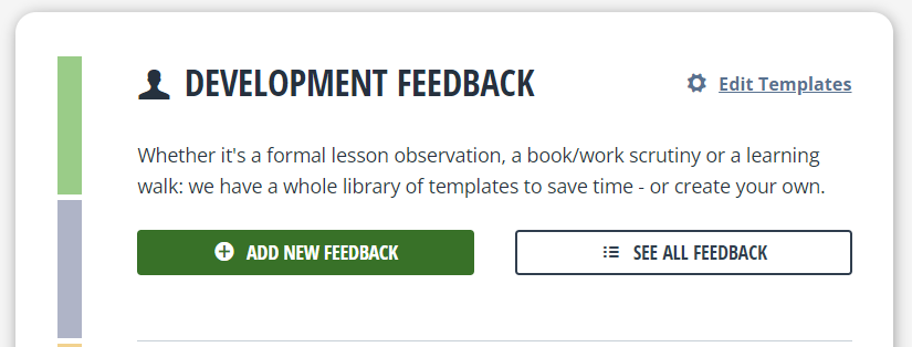 Creating and Editing Development Feedback Records – Perspective