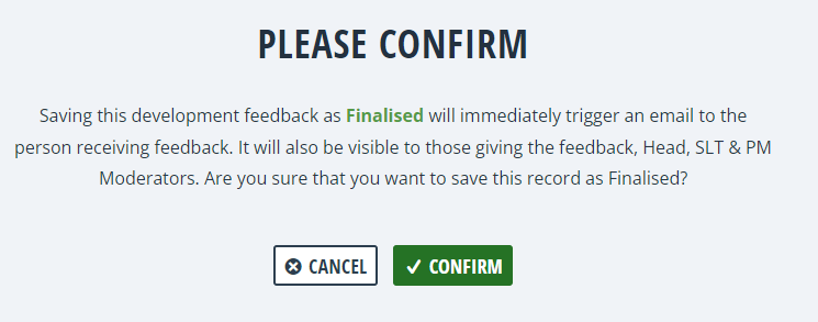 Creating and Editing Development Feedback Records – Perspective